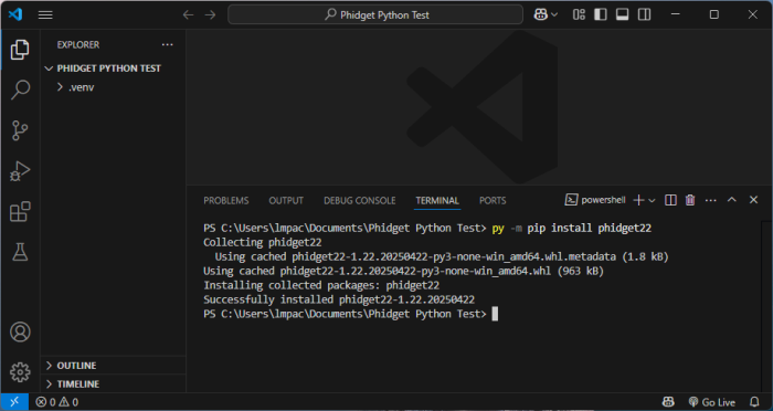 Language - Python - Phidgets Support
