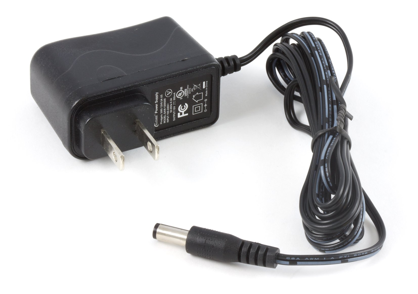 Power Supply 12VDC 0.5A - US - 3085_0 - Phidgets