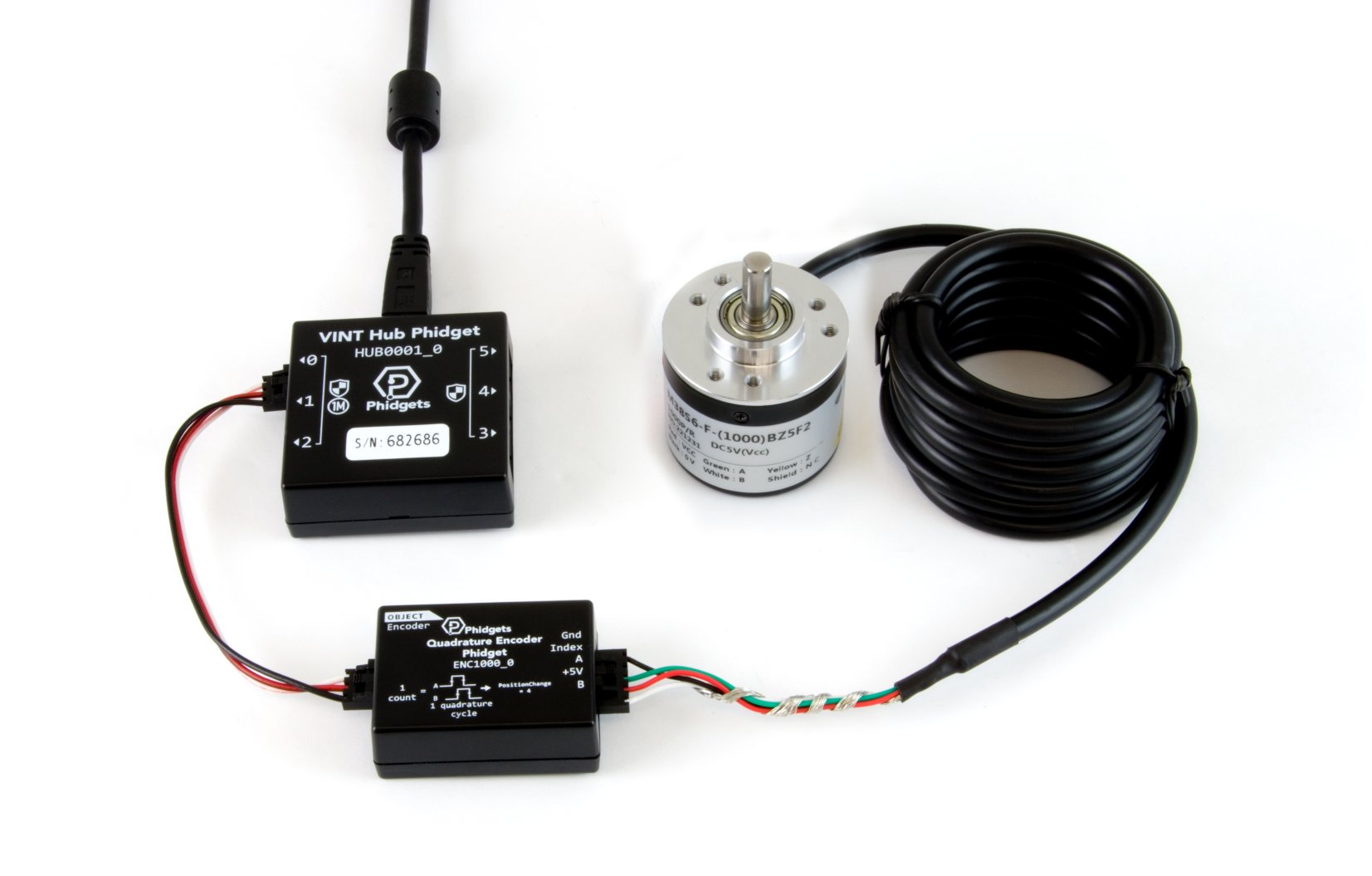 Rotary Encoder - 6mm Solid Shaft 1000CPR with Index - ENC4122_0 - Phidgets