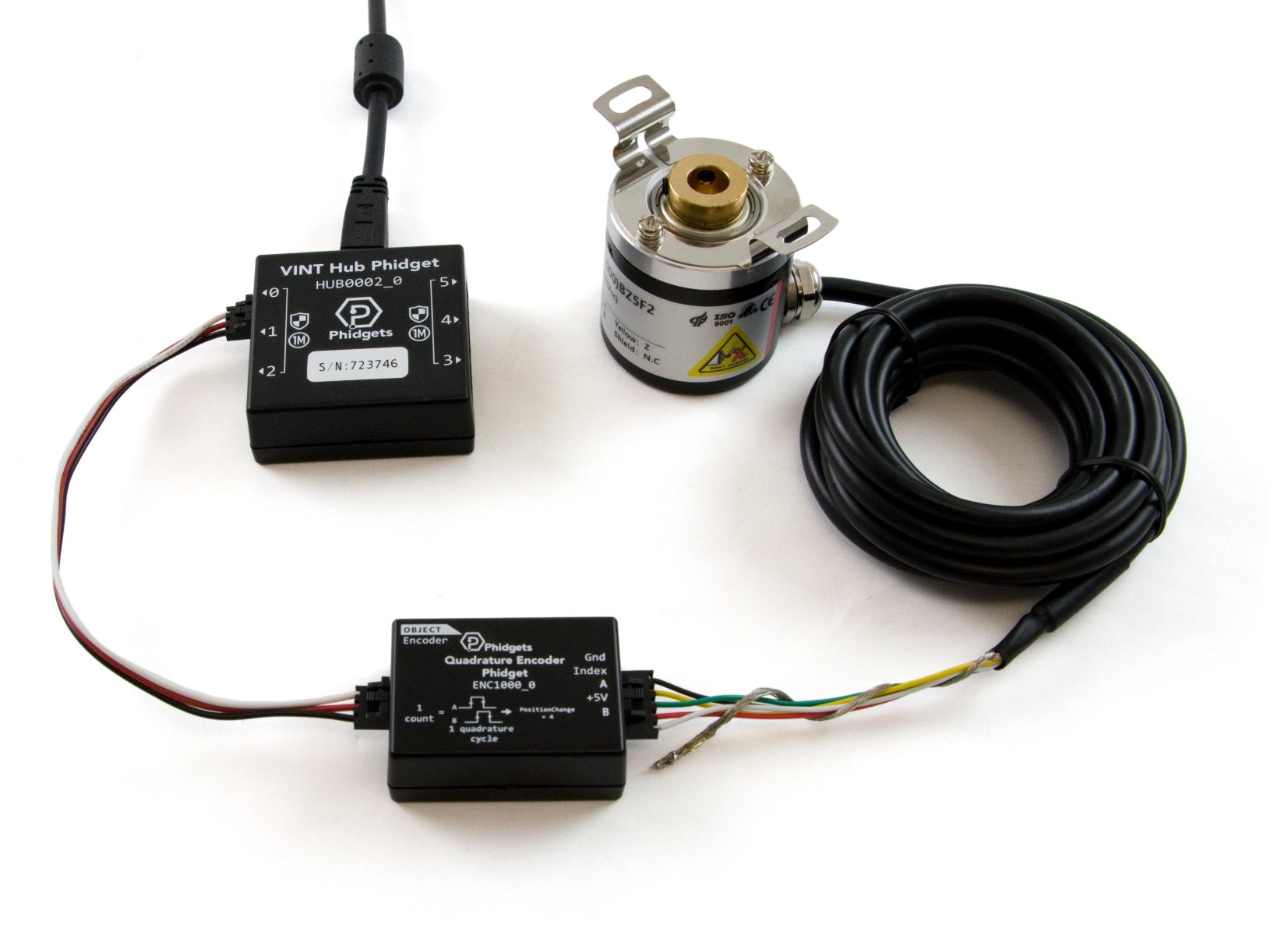 Rotary Encoder - 8mm Hollow Shaft 1000CPR with Index - ENC4125_0 - Phidgets