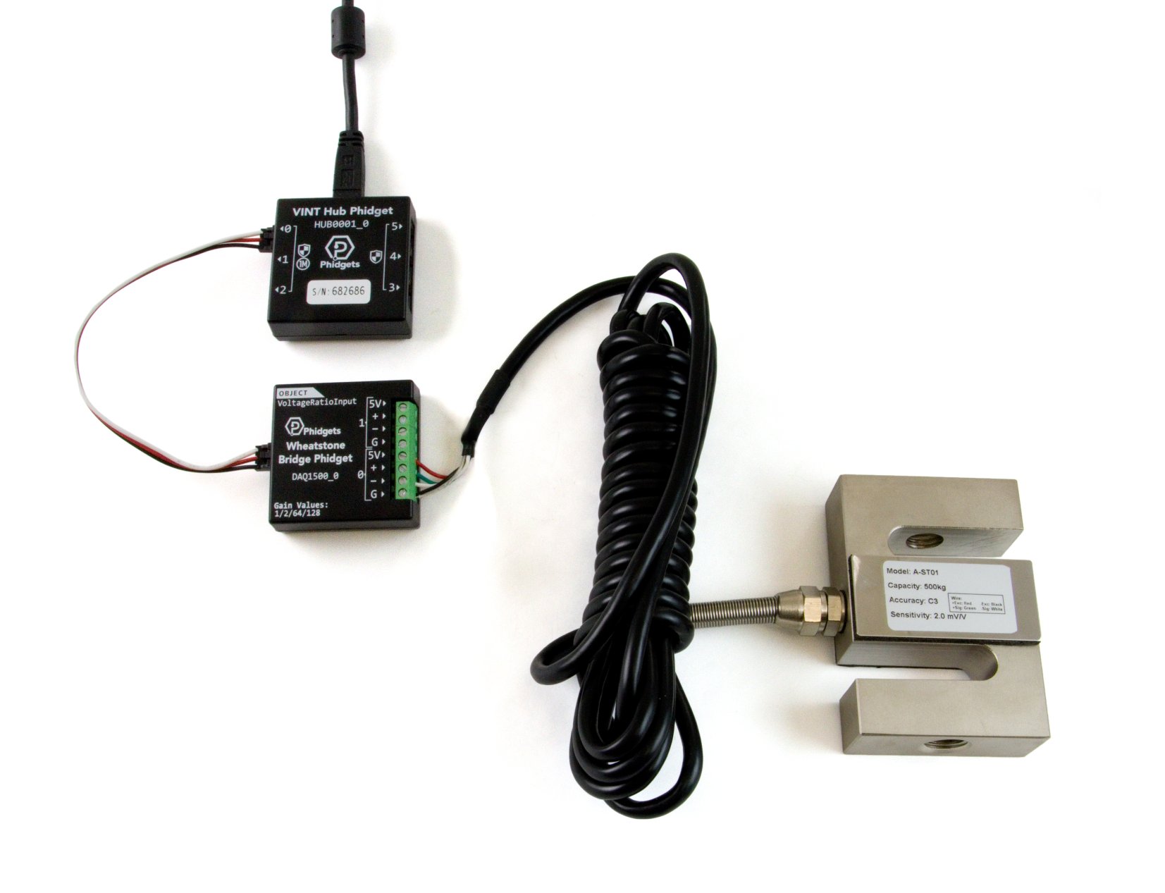 Steel S-Type Load Cell - 500kg (C3) - FRC4166_0 - Phidgets